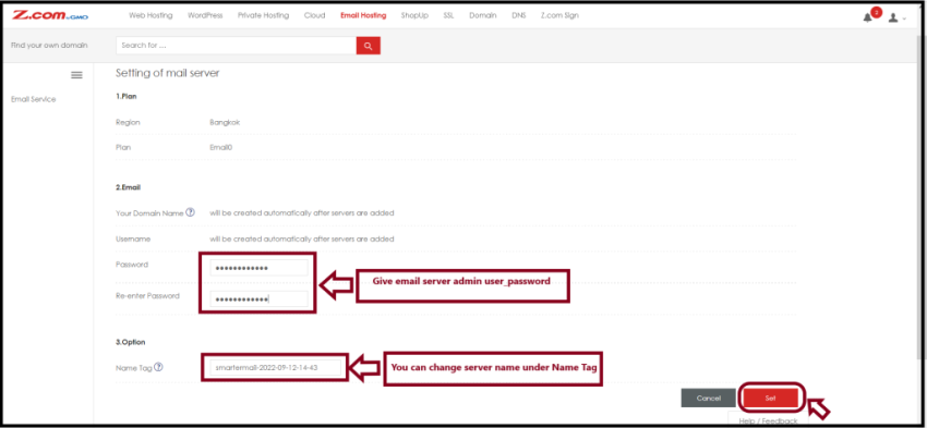 How to Setup Email Hosting Server in the Z.com Portal? – Support Desk