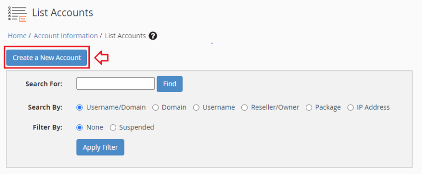 How to create a cPanel account in WHM? – Support Desk
