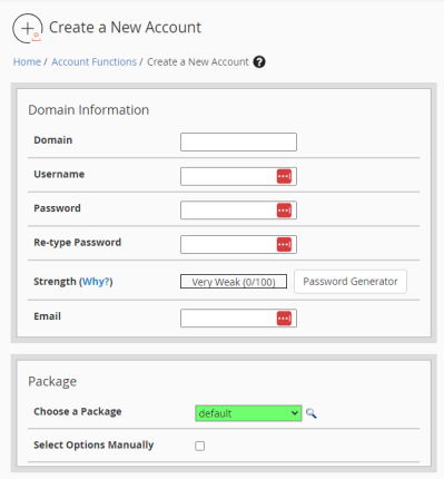 How to create a cPanel account in WHM? – Support Desk