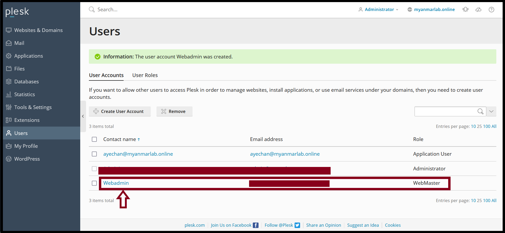 How To Create A User Account And Give Permission In Plesk Server 8020