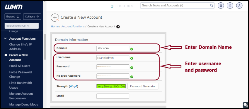 How To Setup WHM And Create a cPanel account? – Support Desk