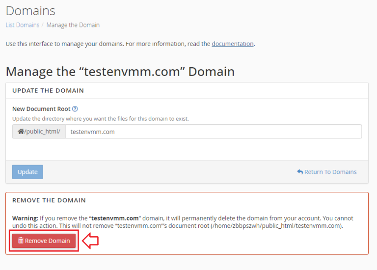 How to delete a domain name in cPanel? – Support Desk