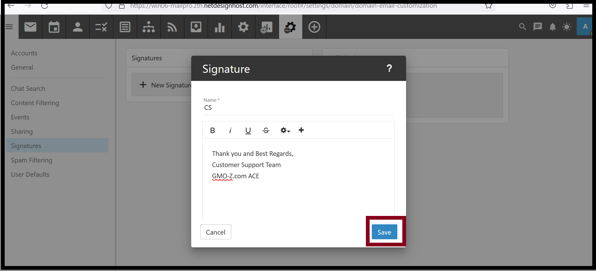 How to add domain mail Signature in SmarterMail? – Support Desk
